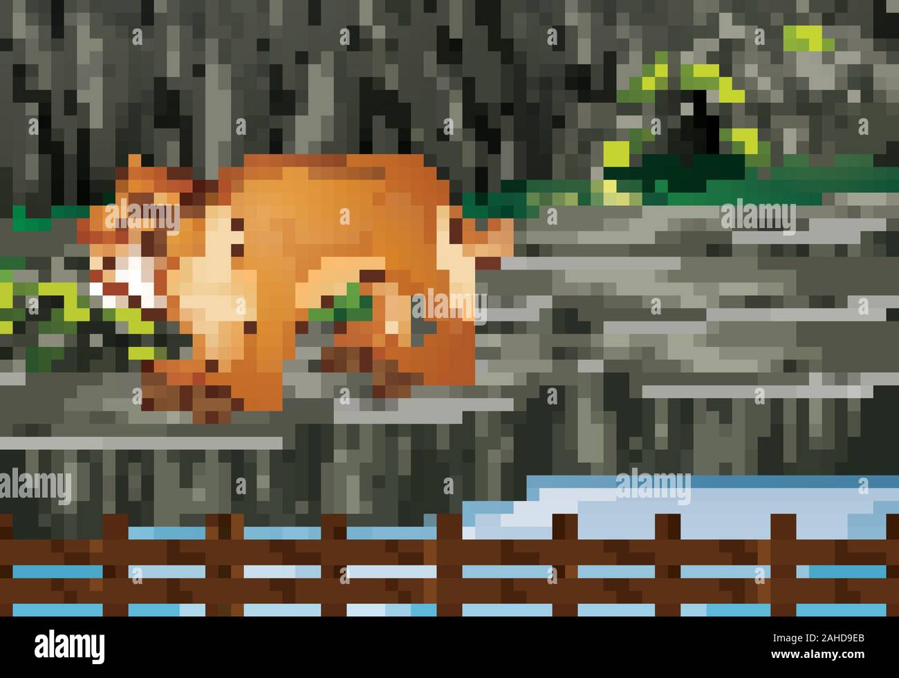 Scene with sabertooth in mountain illustration Stock Vector Image & Art ...