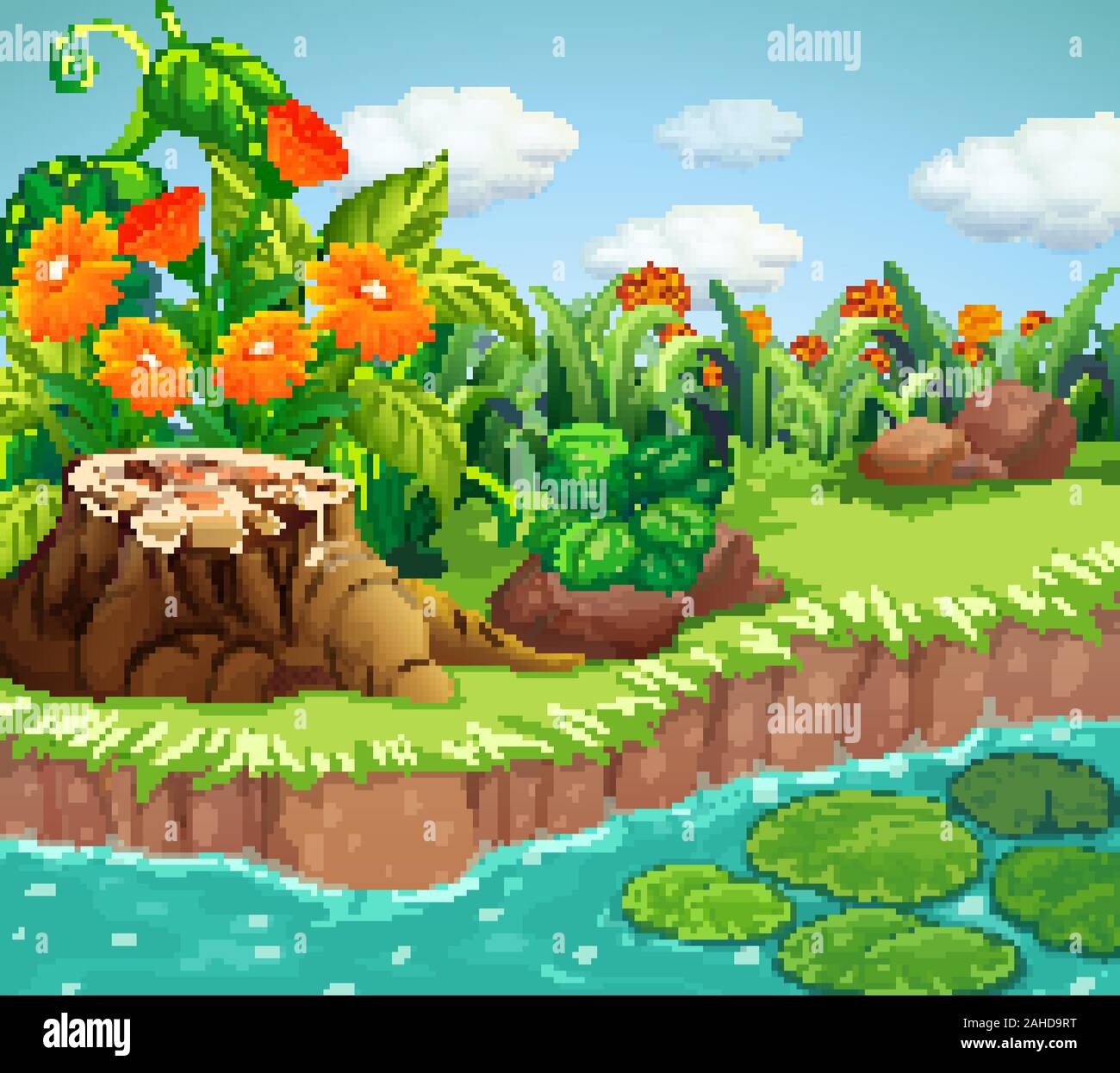 Background scene with nature theme illustration Stock Vector Image ...