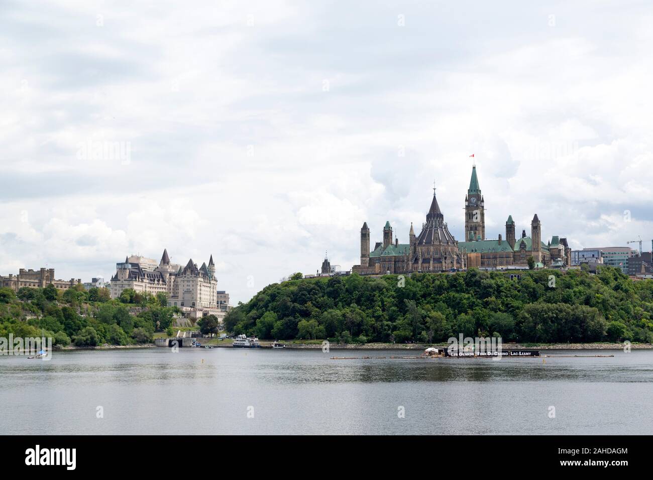 Parliament Hill in Ottawa, Canada. The Canadian Parliament stands on ...
