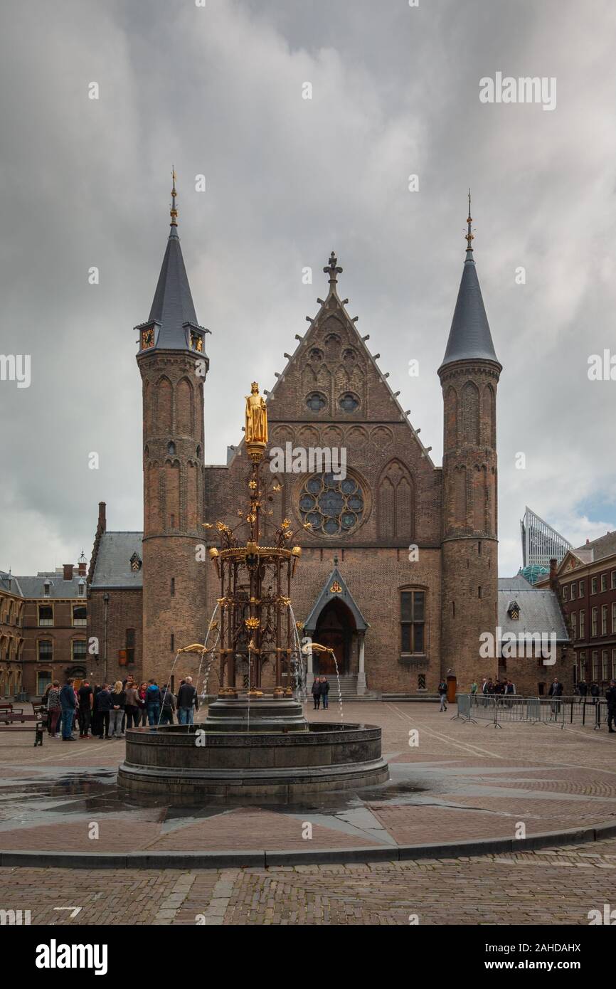 The Hague, Netherlands - October 3, 2017: Inside Binnenhof with ...