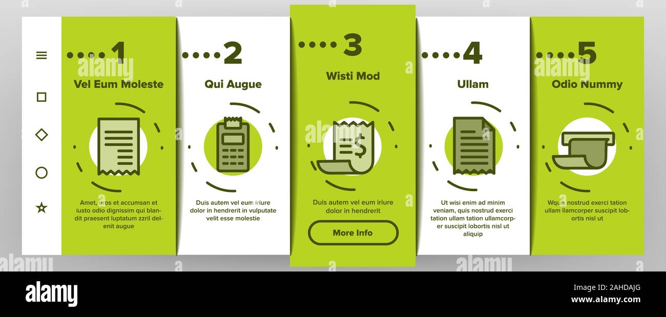Receipt Bill Onboarding Icons Set Vector Stock Vector Image & Art - Alamy