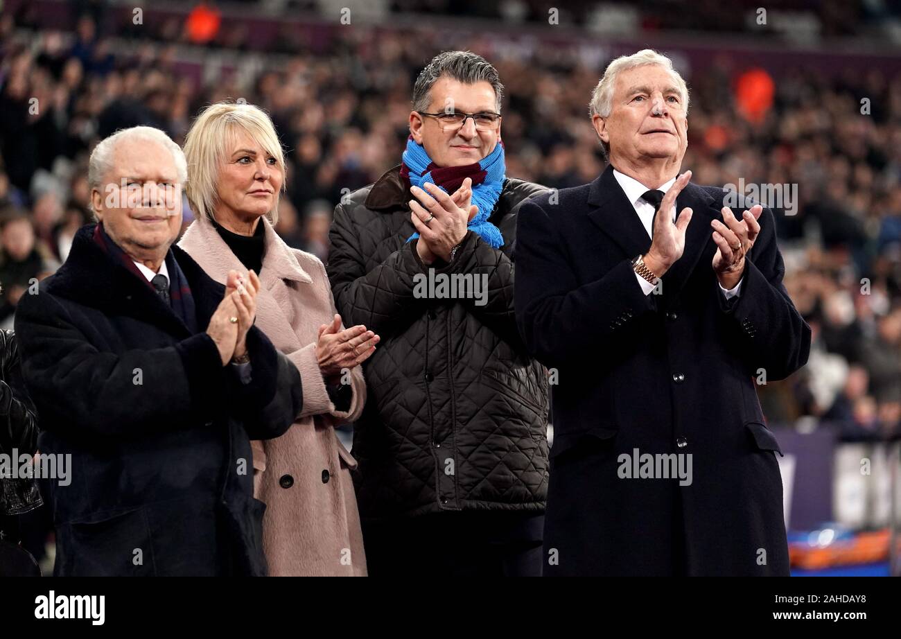 West Ham United joint chairman David Gold (left) and Sir Trevor ...