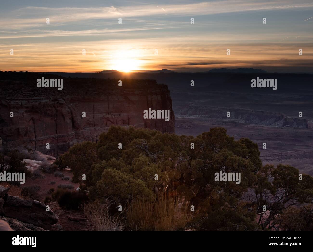 Sunset on Orange Cliffs at Canyonlands National Park Stock Photo - Alamy