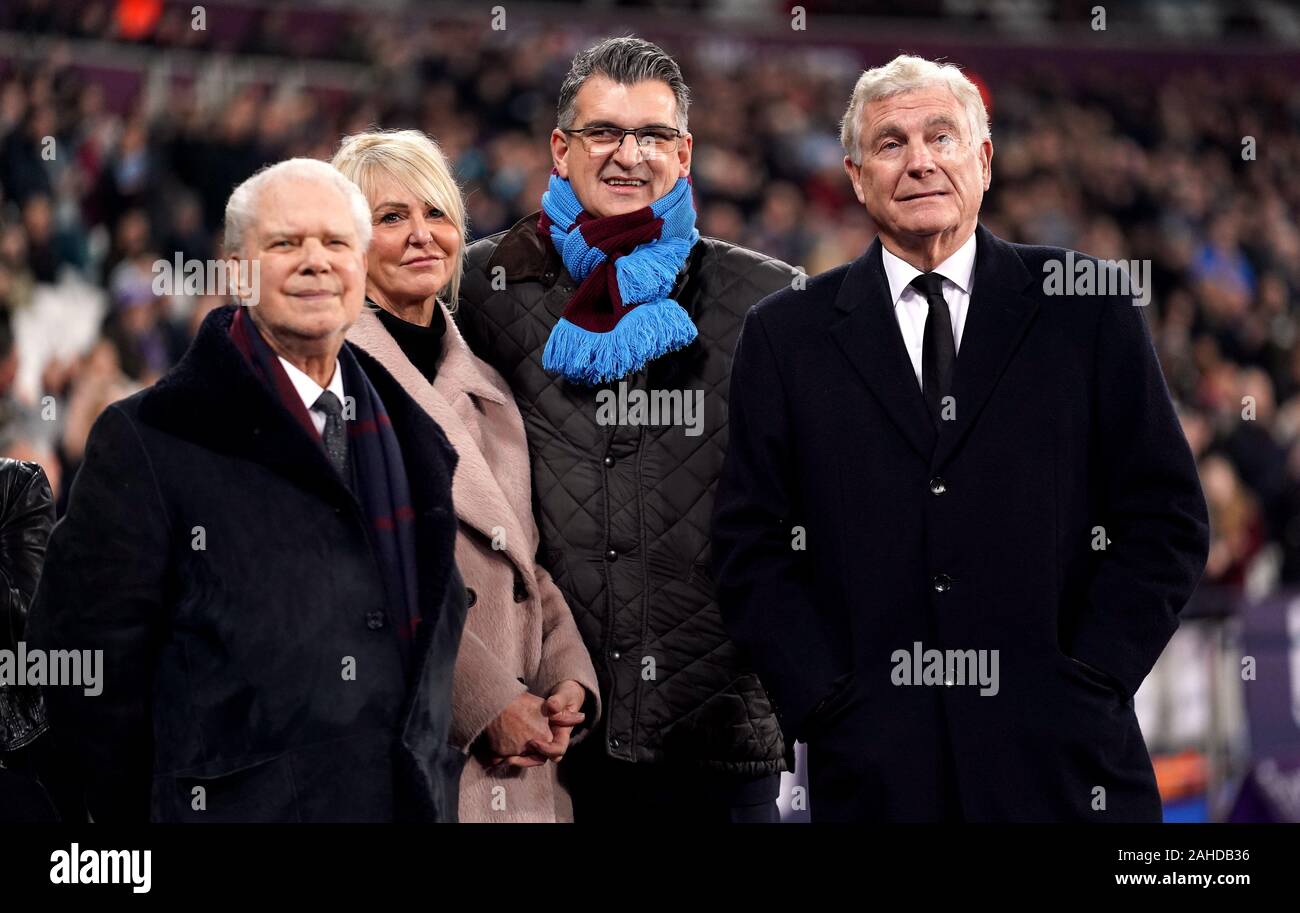 West Ham United joint chairman David Gold (left) and Sir Trevor ...