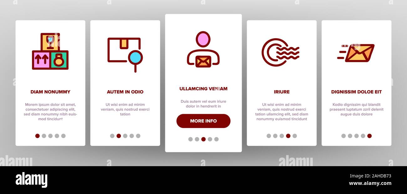 Post Company Onboarding Icons Set Vector Stock Vector Image & Art - Alamy