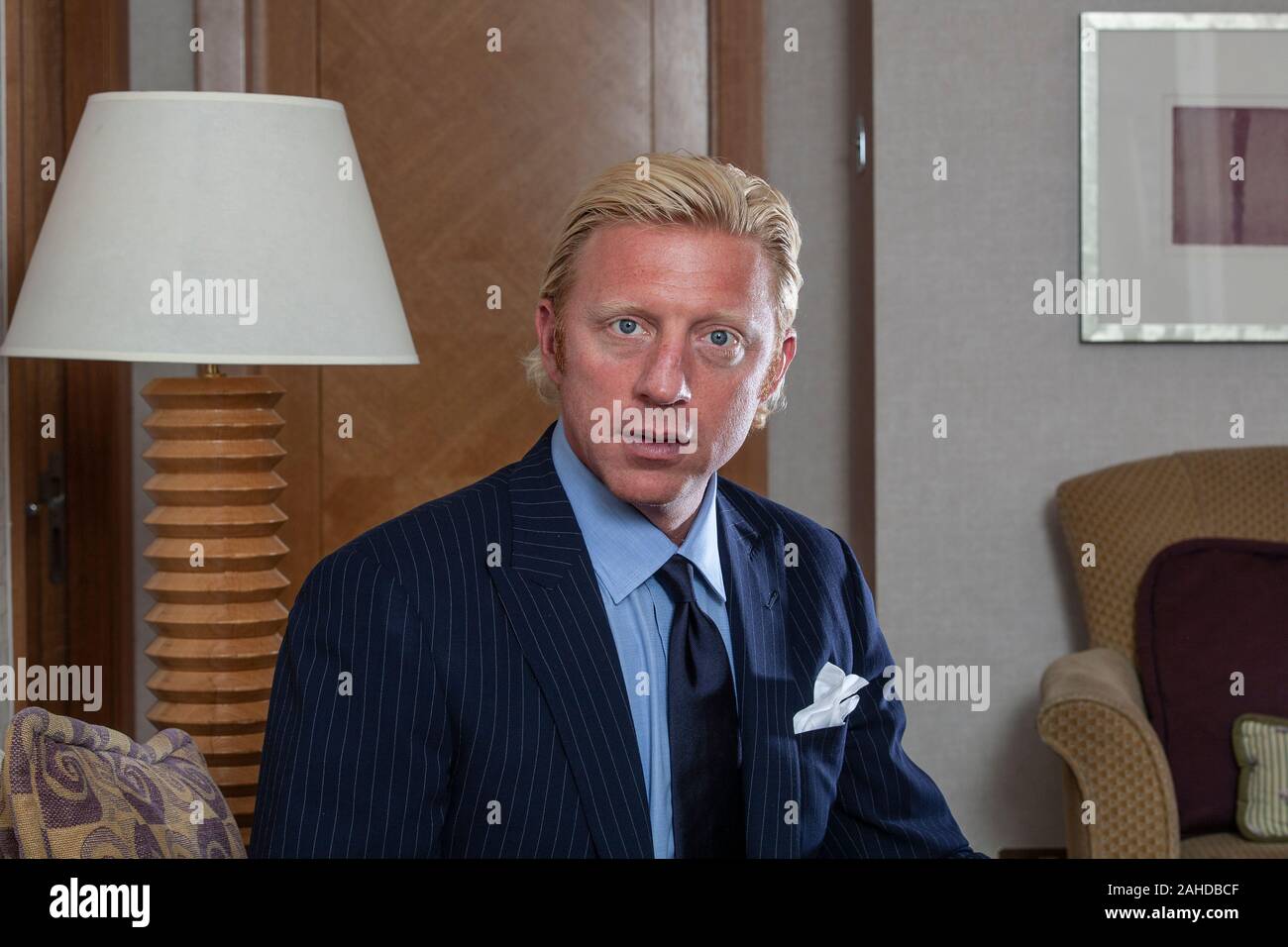 Boris Becker, former professional tennis player, photographed in London ...