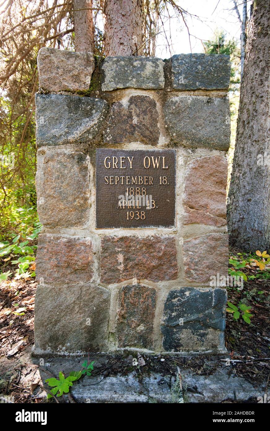 Tomb of the naturalist and conservationist Archibald Belaney (known as ...