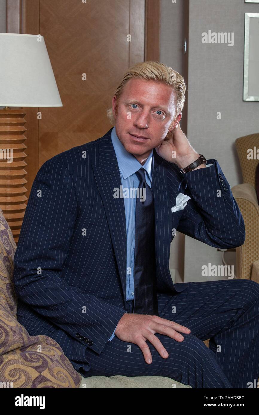 Boris Becker, former professional tennis player, photographed in London ...