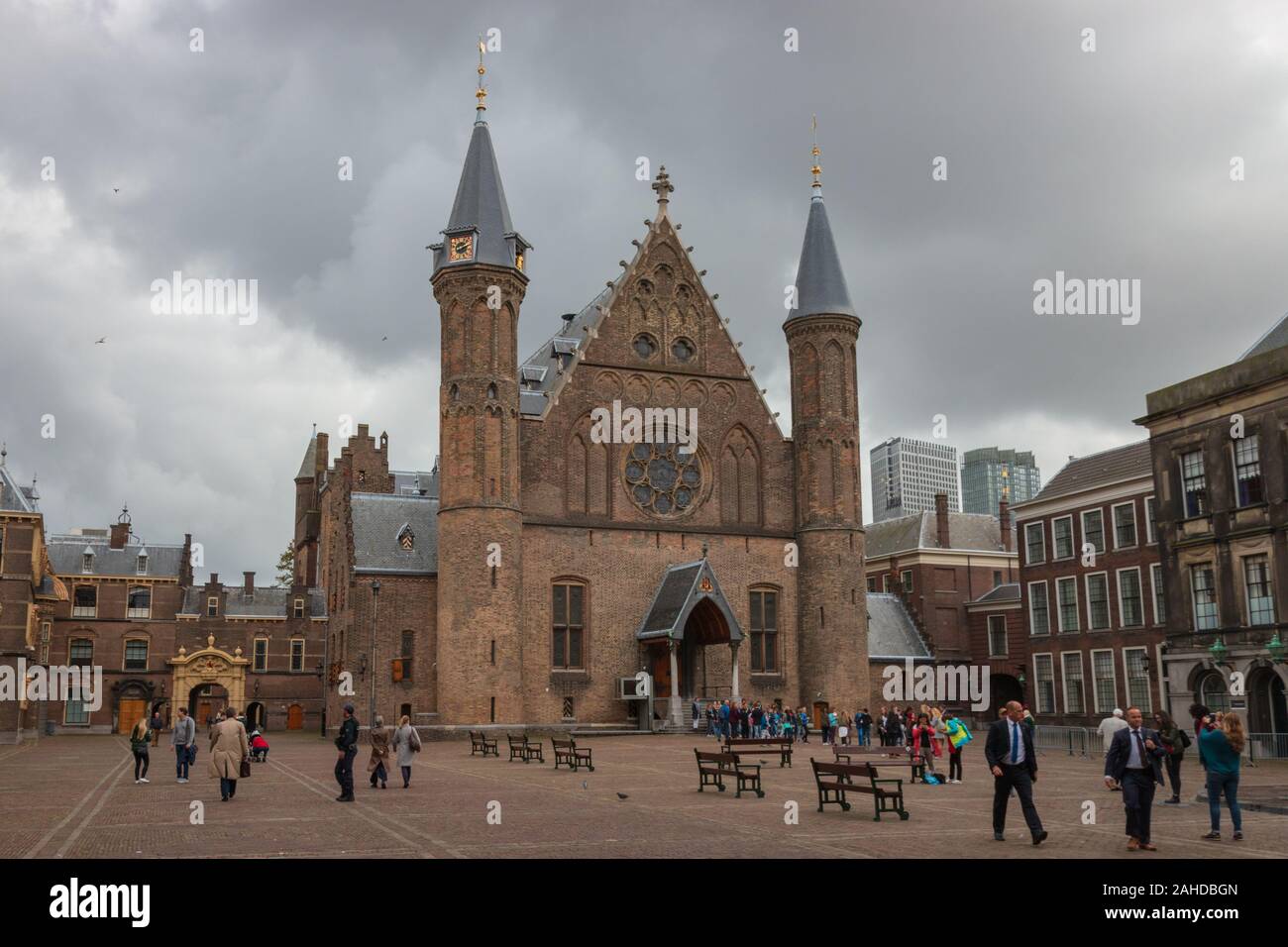 The Hague, Netherlands - October 3, 2017: Inside Binnenhof with ...