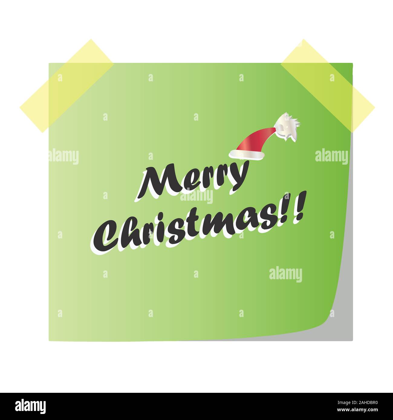 Merry Christmas post note paper vector Stock Vector Image & Art - Alamy