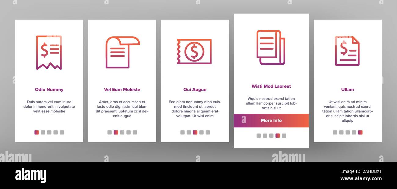 Receipt Bill Onboarding Icons Set Vector Stock Vector Image & Art - Alamy
