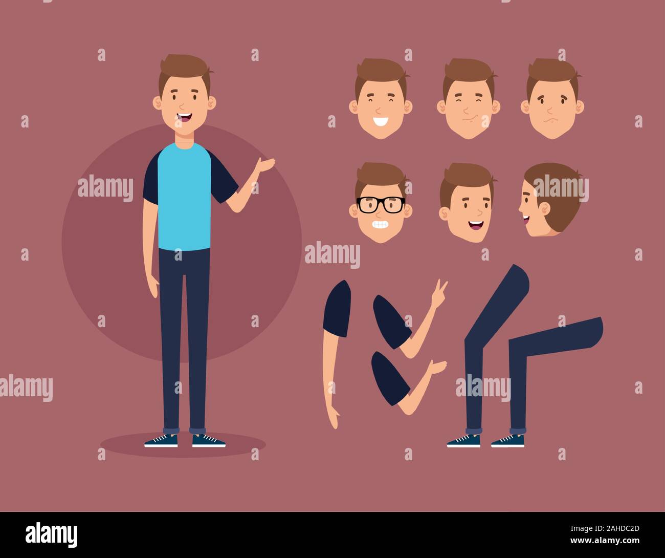 young man with body parts characters Stock Vector Image & Art - Alamy