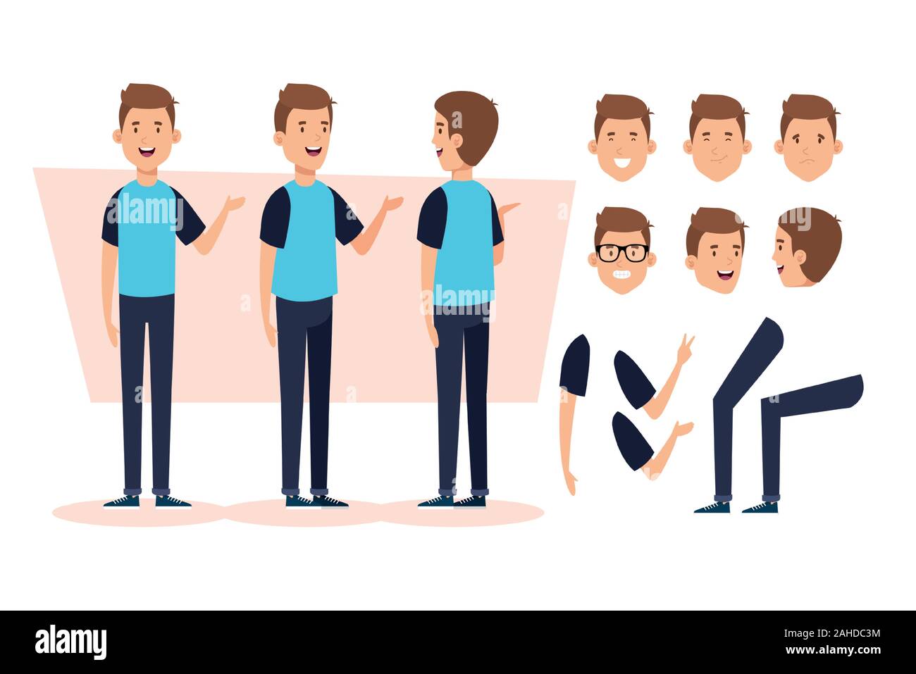 young man with body parts characters Stock Vector Image & Art - Alamy