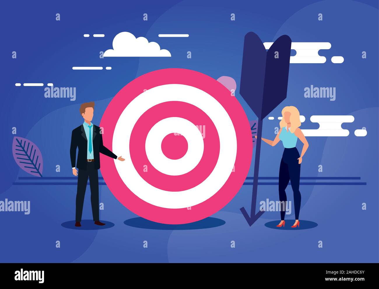 business couple with target avatar characters Stock Vector Image & Art ...