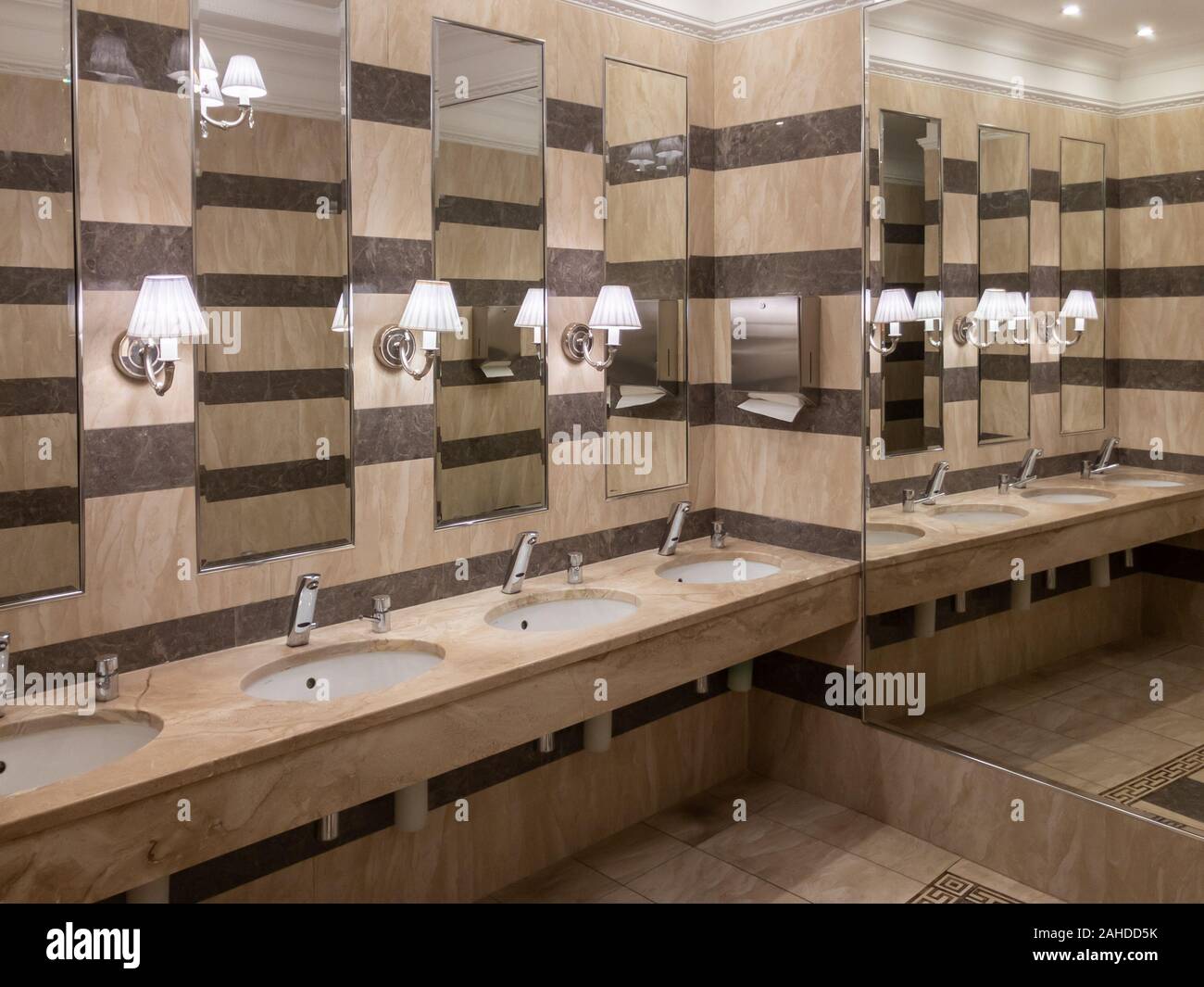 Interior of public luxury restroom Stock Photo - Alamy