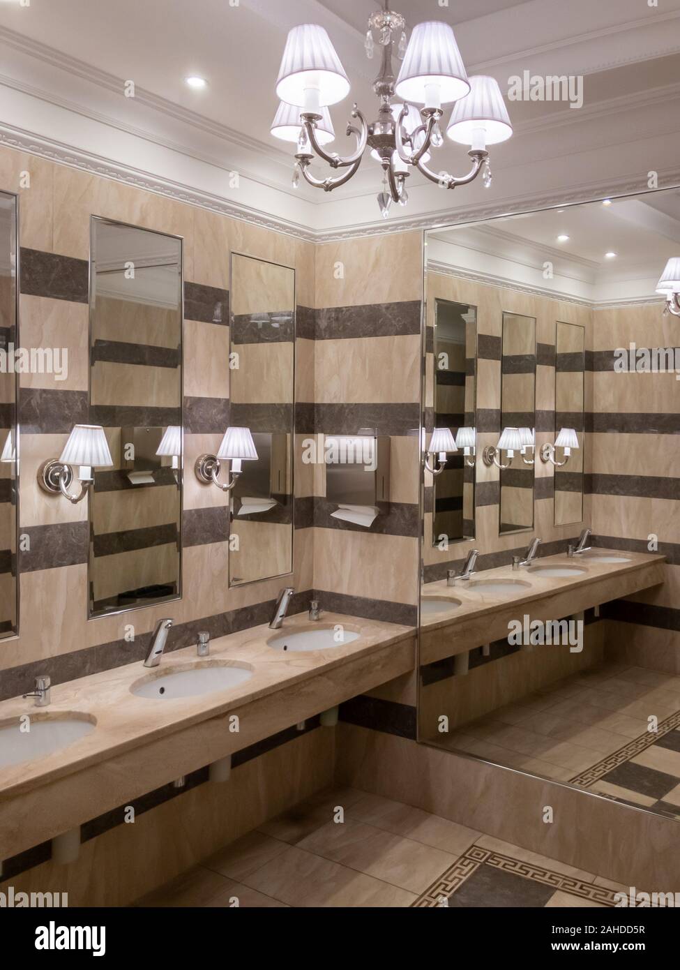 Interior of public luxury restroom Stock Photo - Alamy