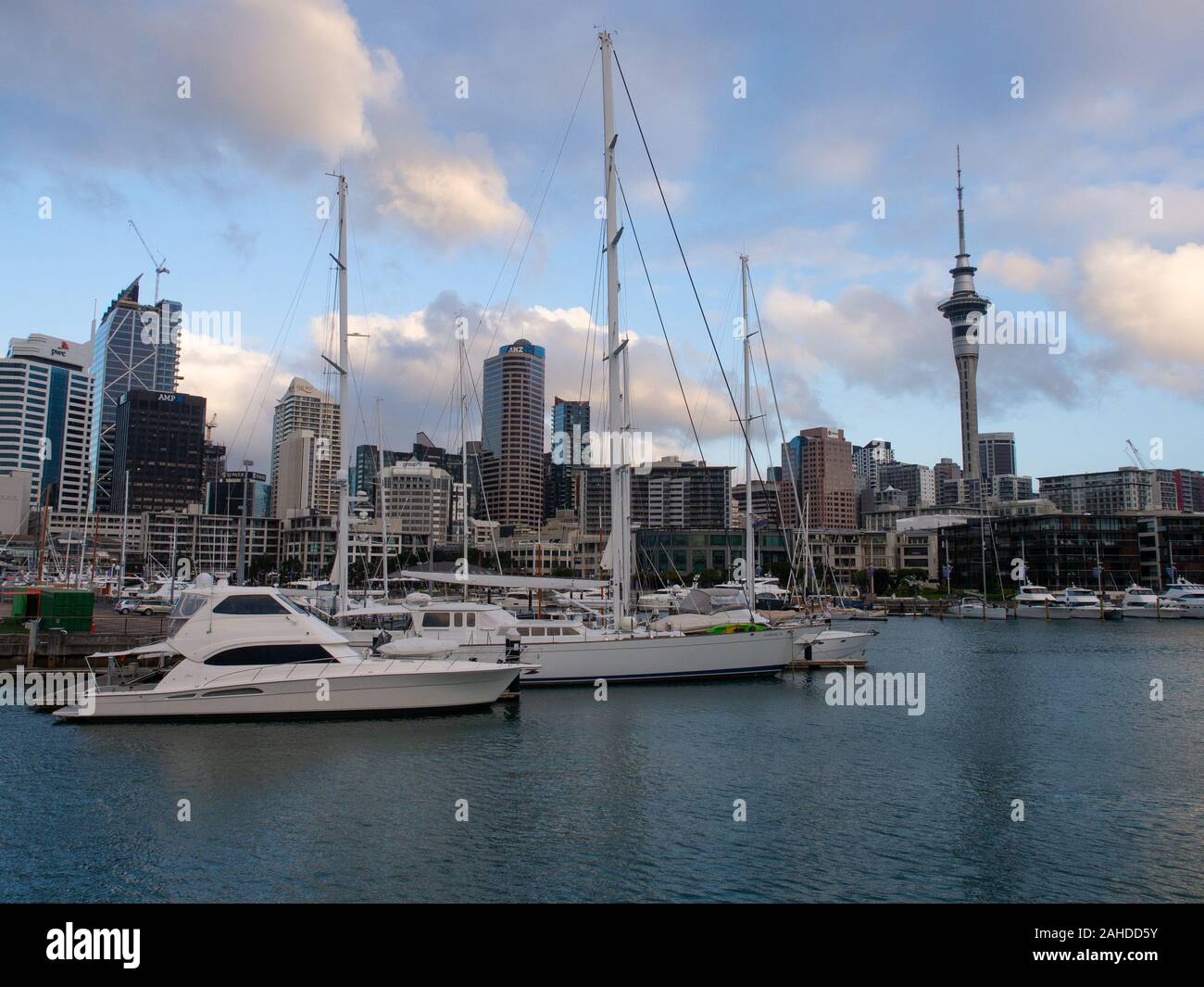 Auckland boats sky tower hi-res stock photography and images - Alamy