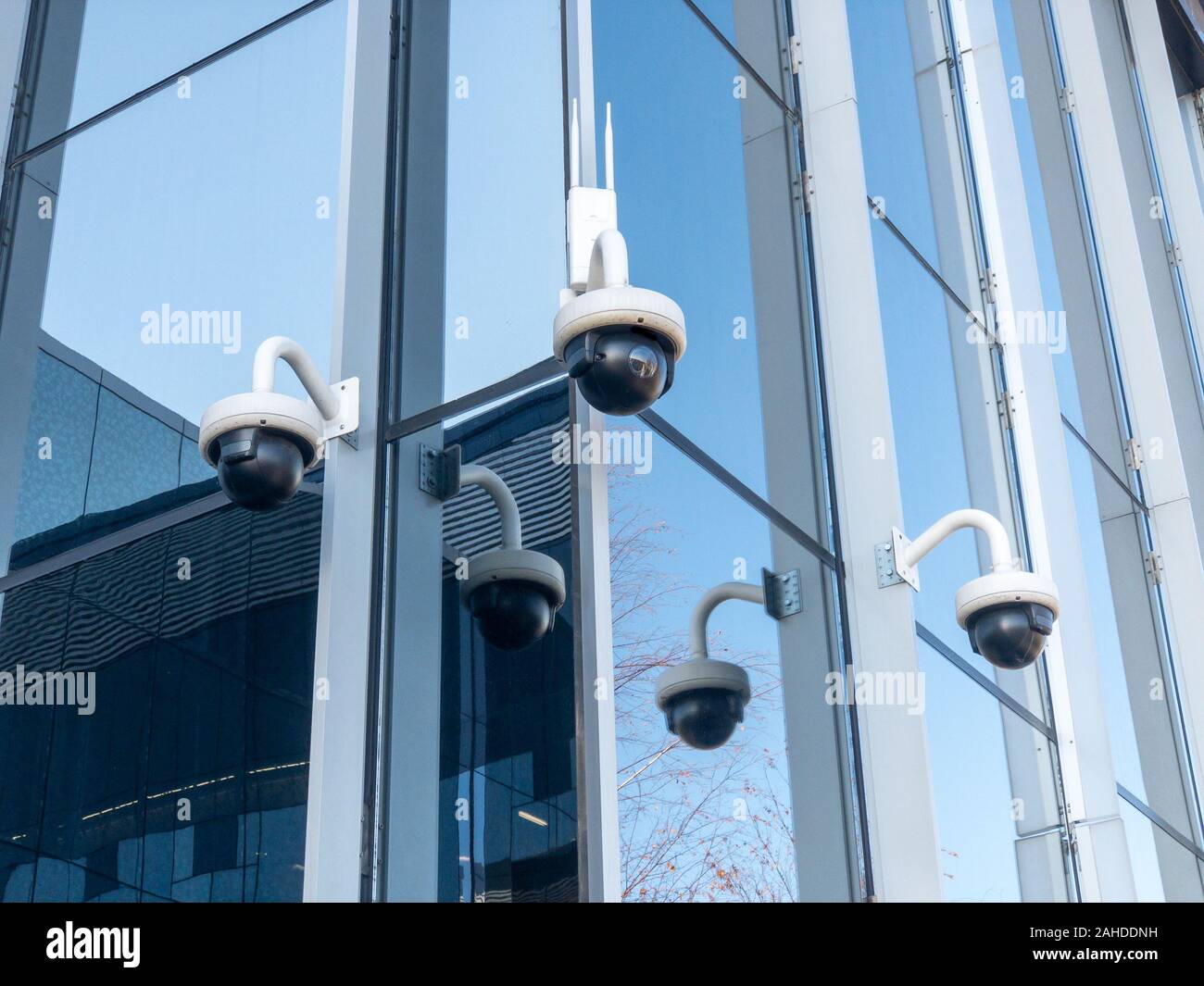 Outdoor security cameras at bank Stock Photo - Alamy