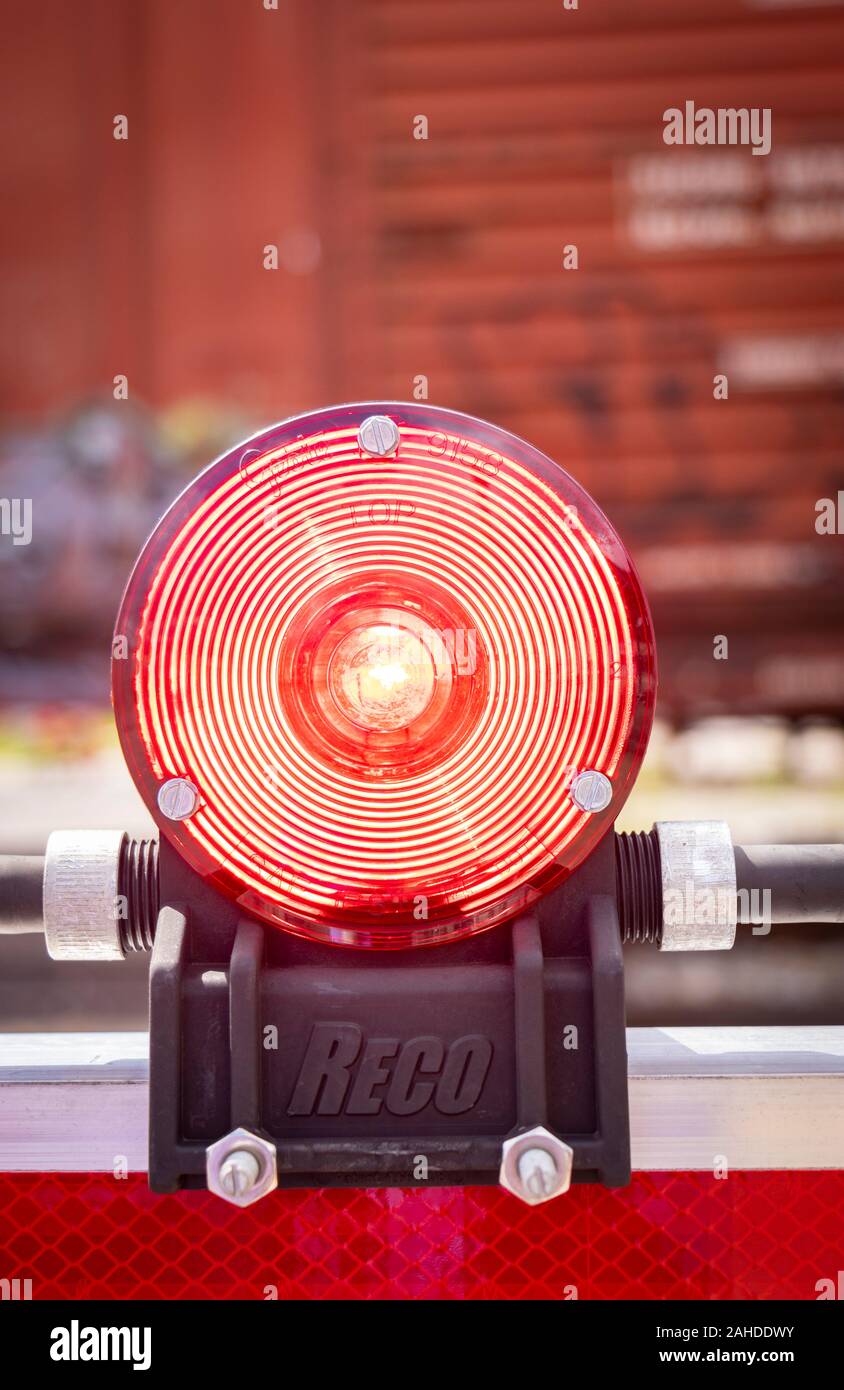 flashing red barrier warning light Irondale Train Watching Platform ...
