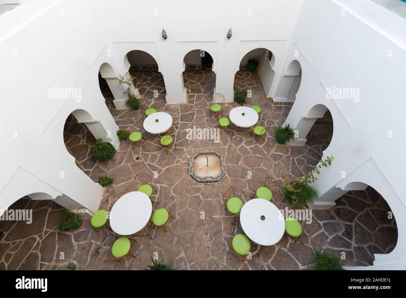 FES, MOROCCO december 2019 - Interior courtyard of the building for ...