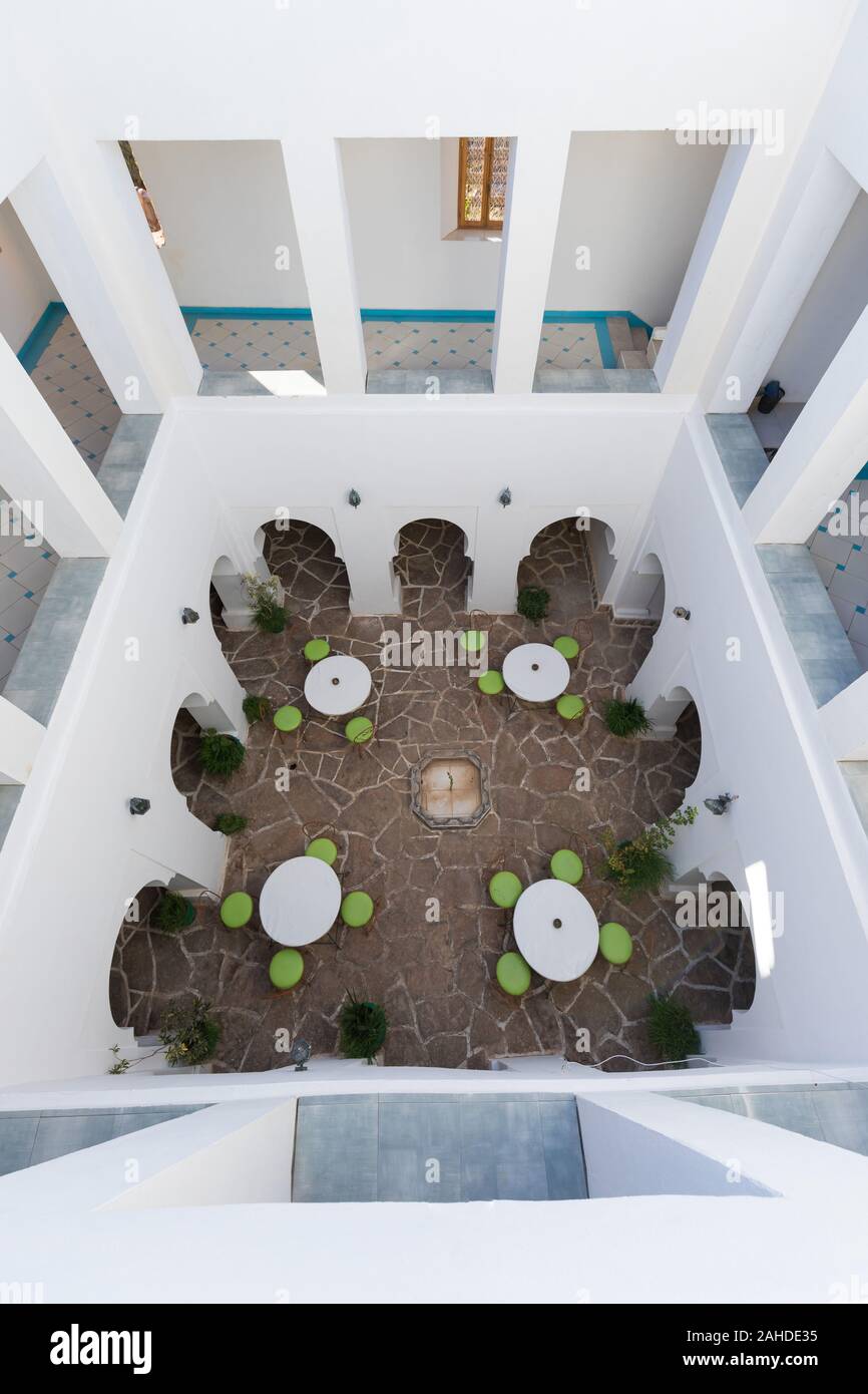 FES, MOROCCO december 2019 - Interior courtyard of the building for ...