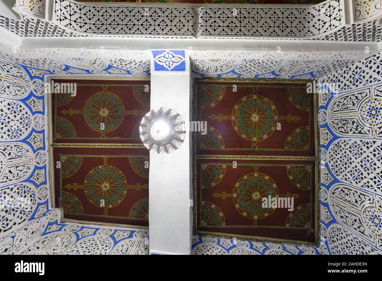 FES, MOROCCO december 2019 - Interior courtyard of the building for ...