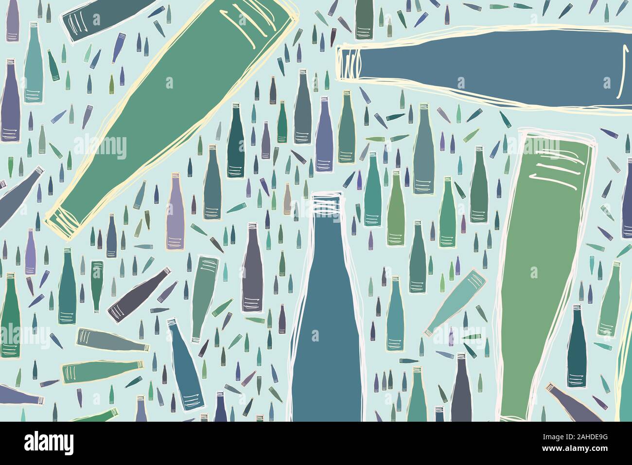 Abstract conceptual hand drawn bottle. For web page, graphic design ...