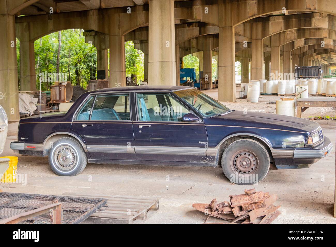 1991 Oldsmobile Eighty Eight Royale sedan parked under 1st Av overpass ...