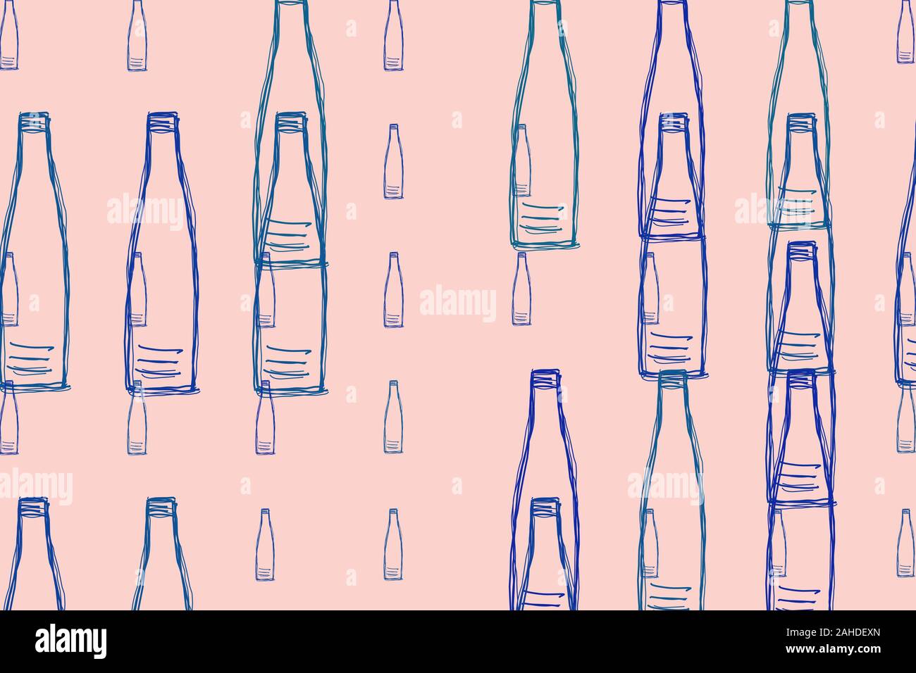 Hand drawn bottle illustrations background, for graphic design ...