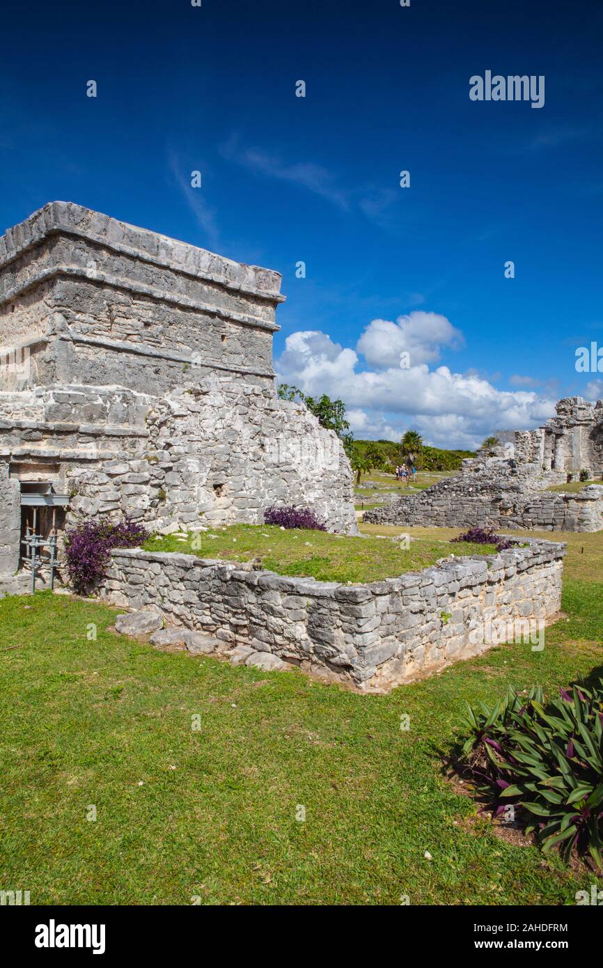 Tulum, Mexico - February 3,2018: Majestic ruins in Tulum.Tulum is a ...