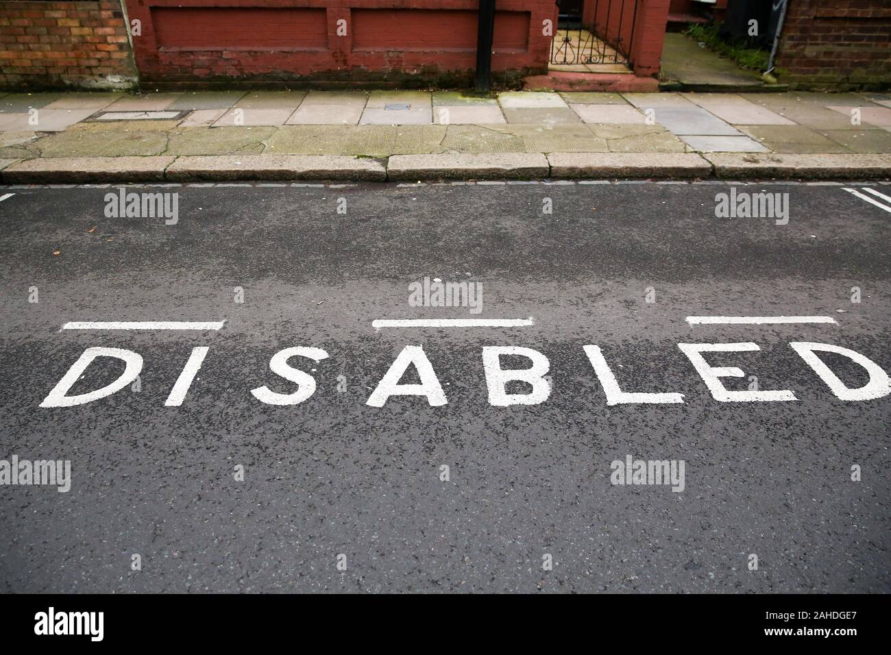 A disabled Parking bay is seen in north London.Thousands of people with ...