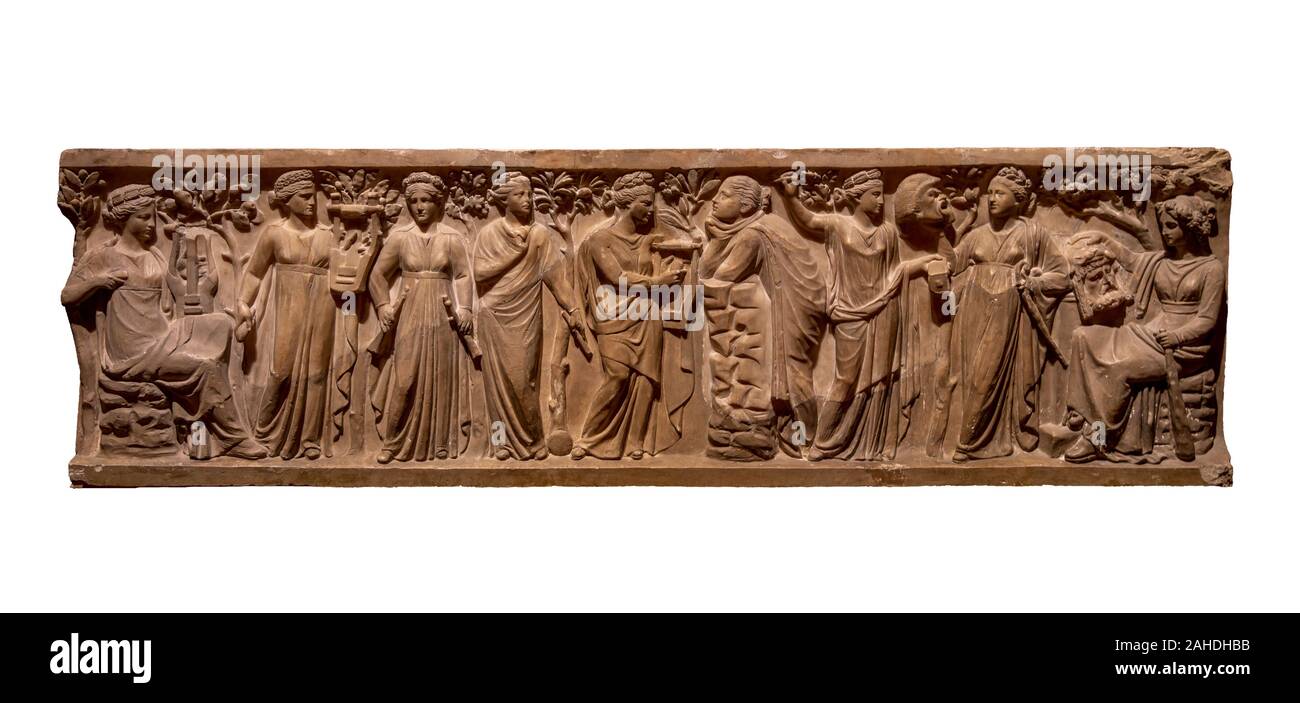 Ancient Greece bas-relief showing scene with women Stock Photo - Alamy