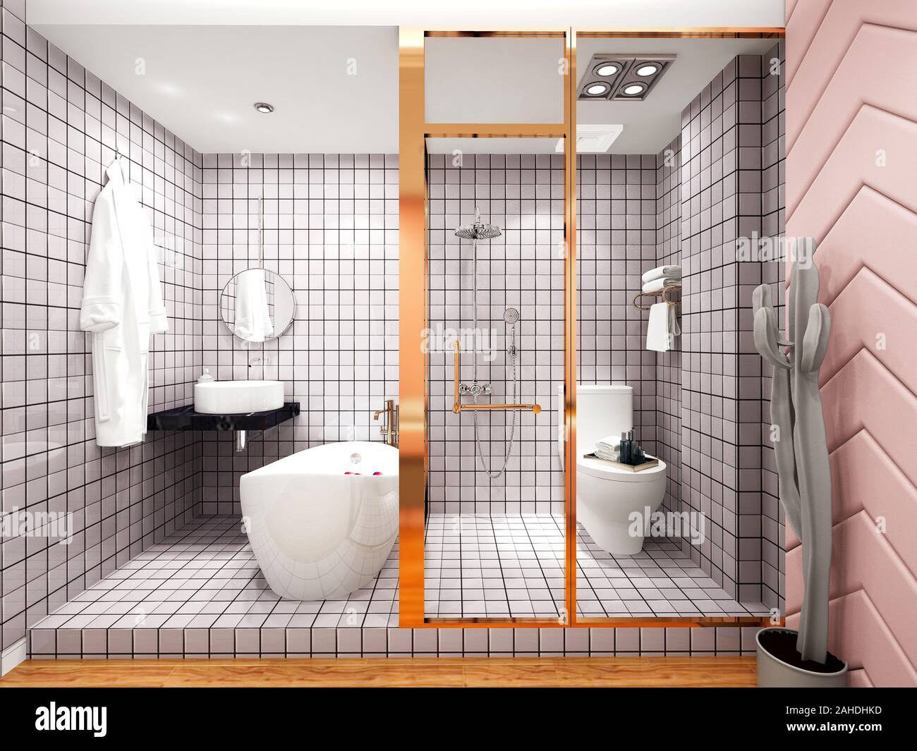 3d render of luxury bathroom Stock Photo - Alamy