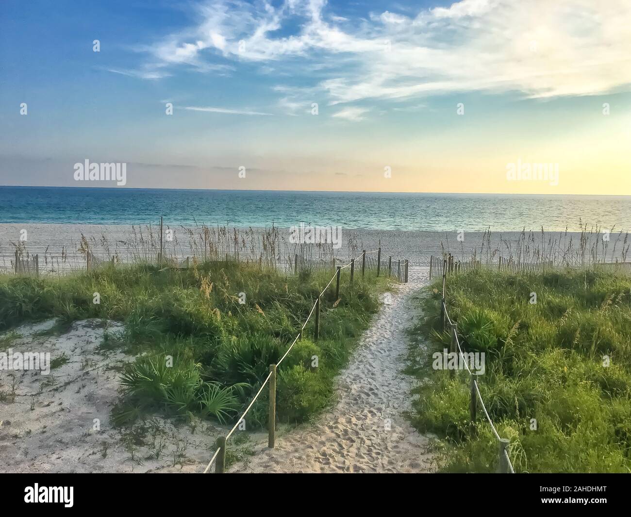 sunset on the dunes in the beach Stock Photo - Alamy