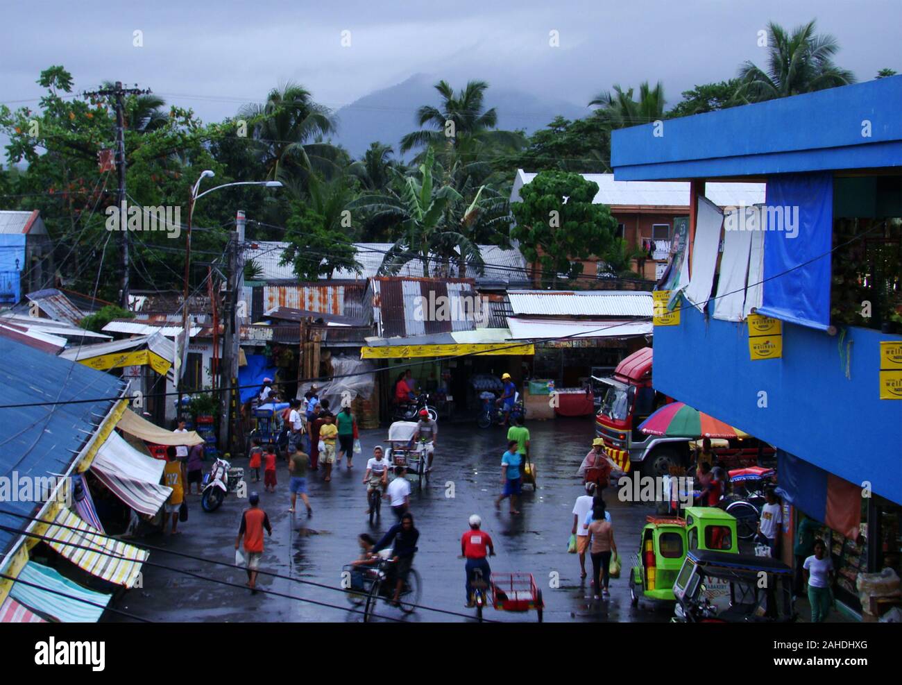 Streets of Tabaco city (Luzon island, The Philippines) on a rainy day ...