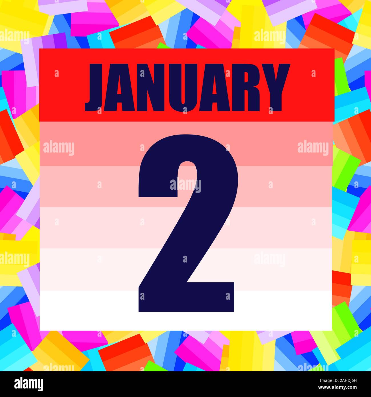 January 2 icon. For planning important day. Banner for holidays and ...
