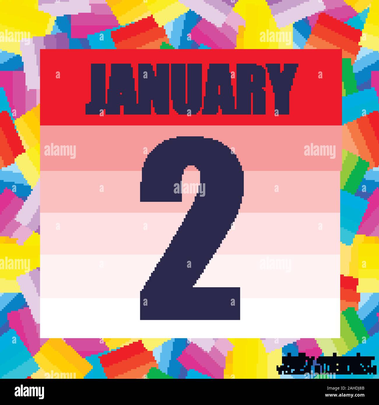 January 2 icon. For planning important day. Banner for holidays and ...