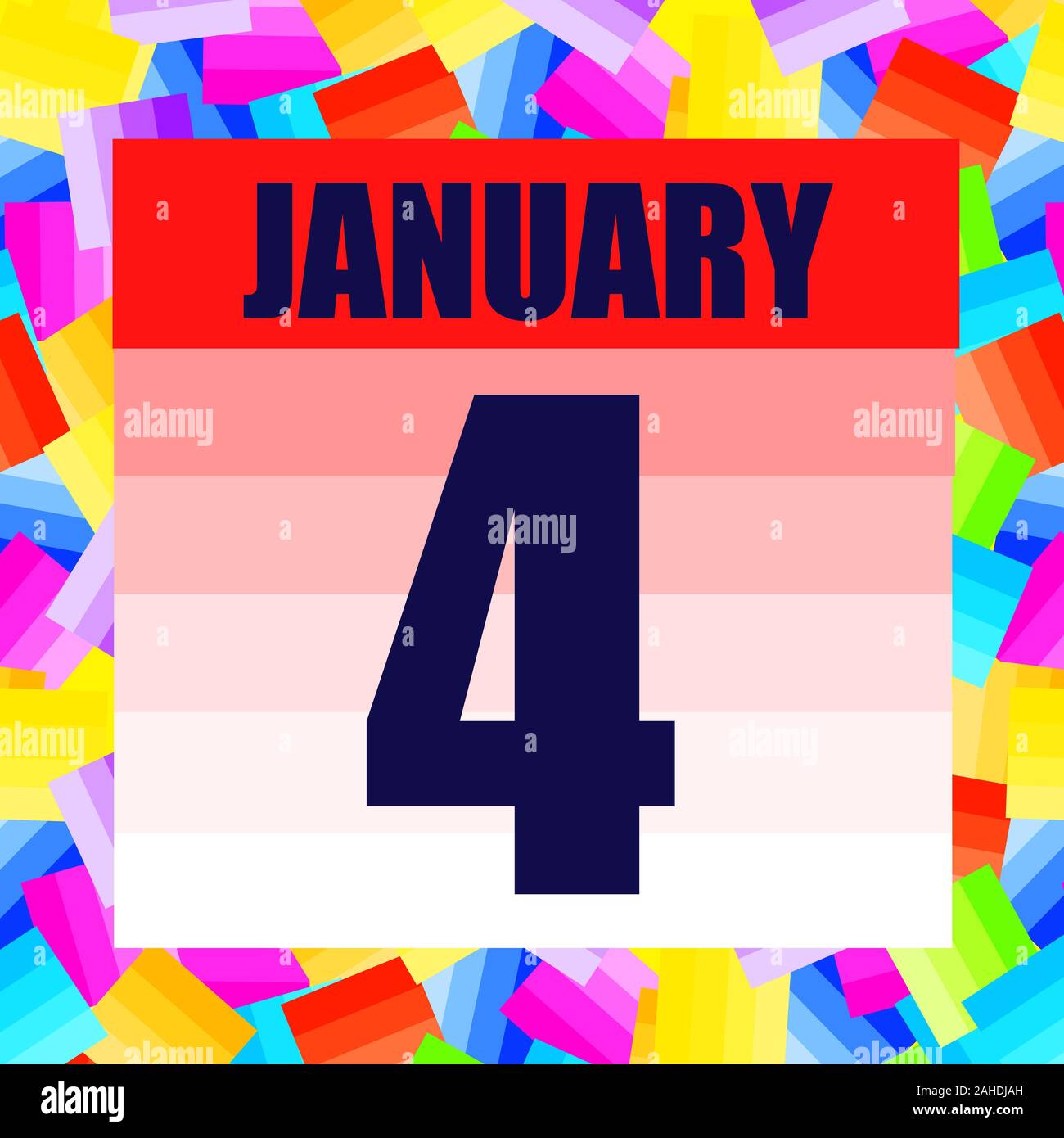 January 4 icon. For planning important day. Banner for holidays and ...
