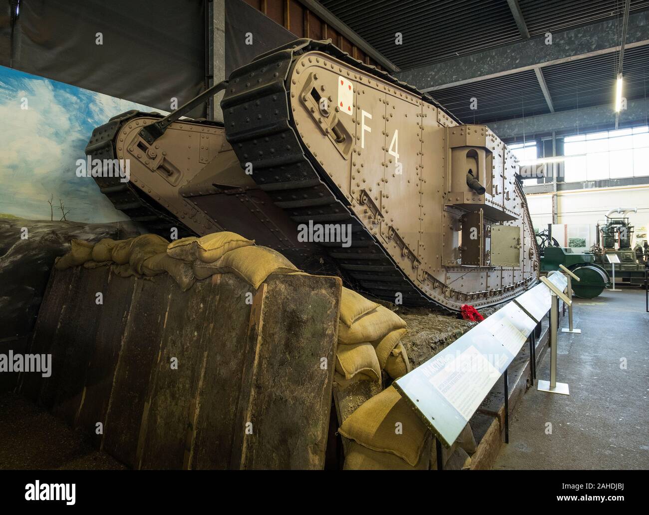 Classic WW1 British army tank in a museum Stock Photo - Alamy
