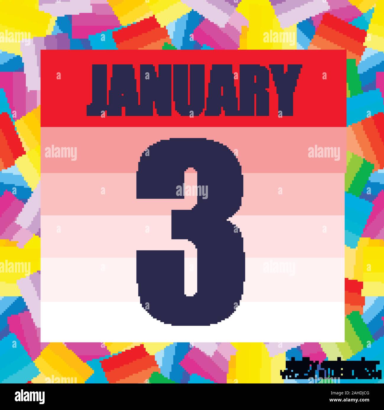 January 3 icon. Calendar date for planning important day. Banner for ...