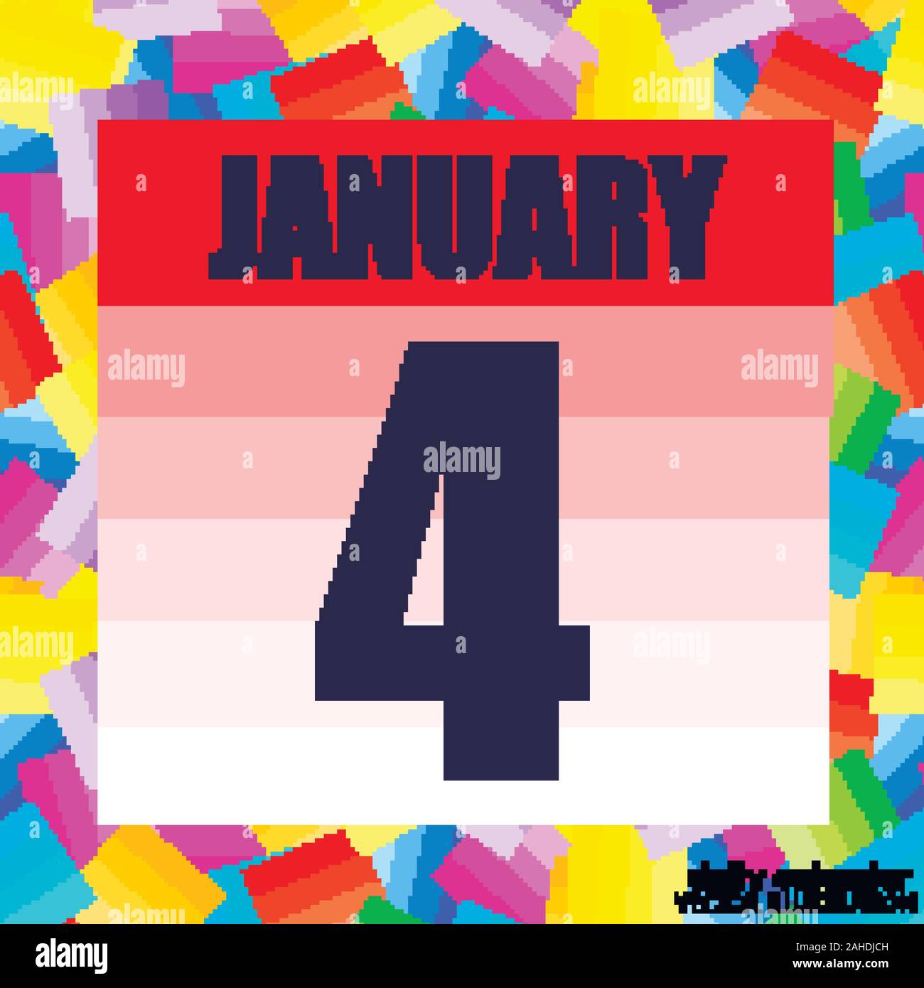 January 4 icon. For planning important day. Banner for holidays and ...