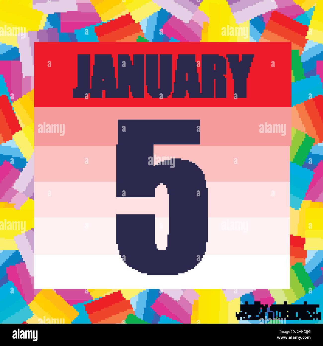 January 5 icon. For planning important day. Banner for holidays and ...