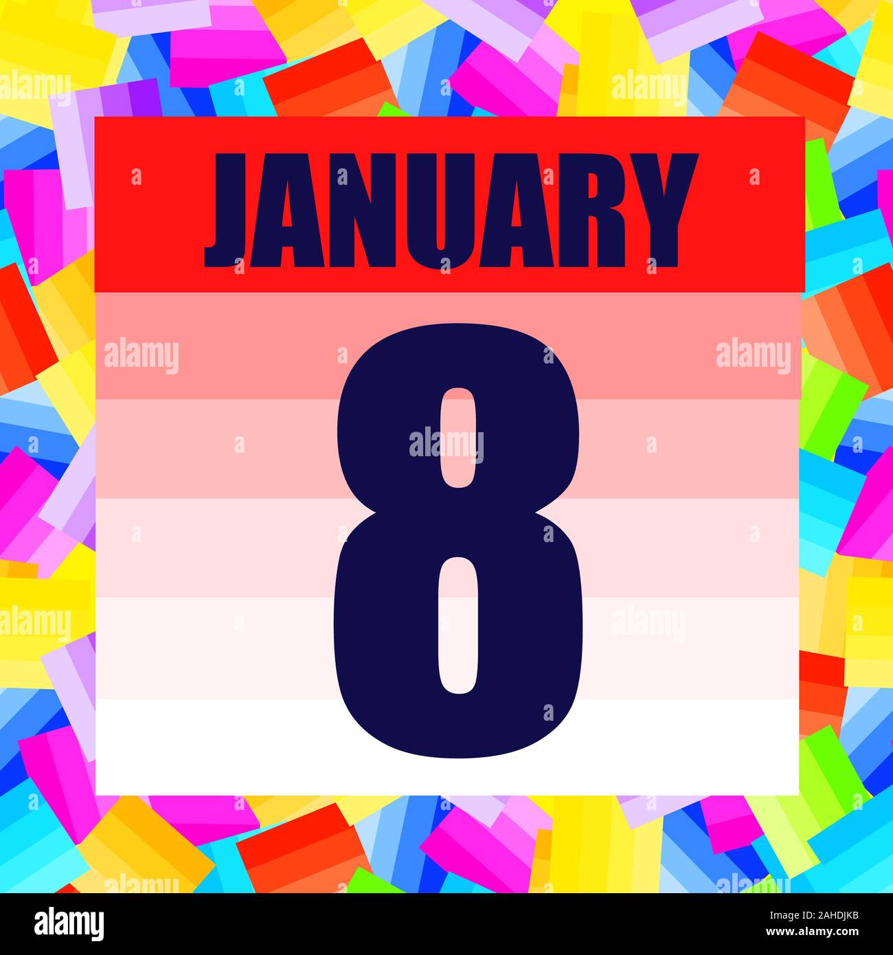 January 8 icon. For planning important day. Banner for holidays and ...