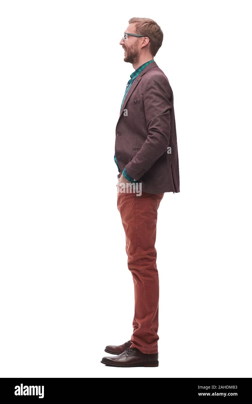 side view. confident man with glasses looking ahead Stock Photo - Alamy