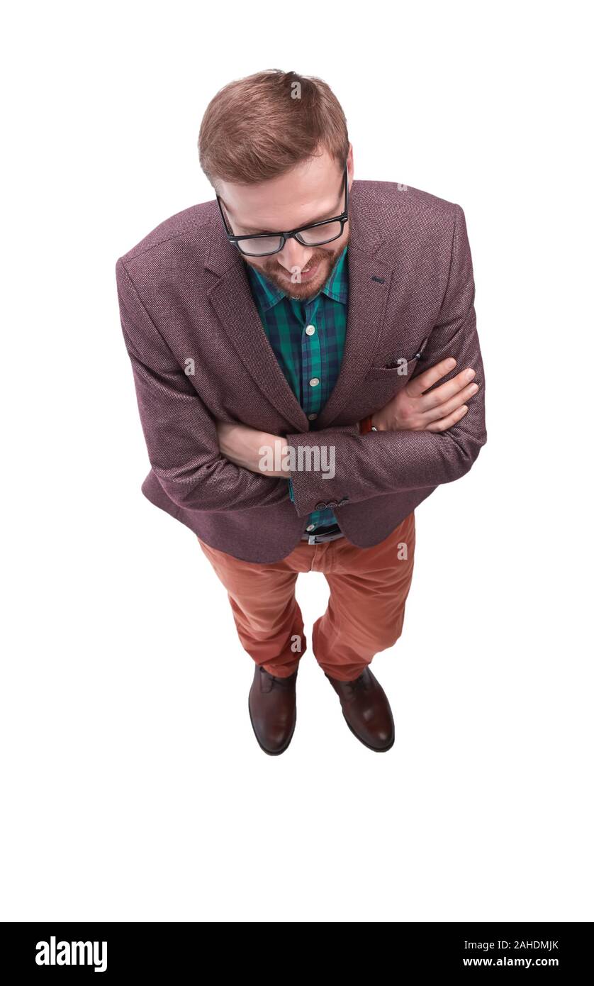 top view. confident successful young man looking at the camera Stock ...