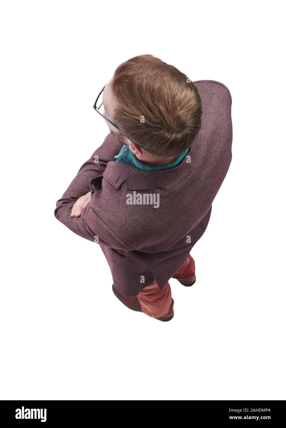 top view. confident young man looking forward Stock Photo - Alamy