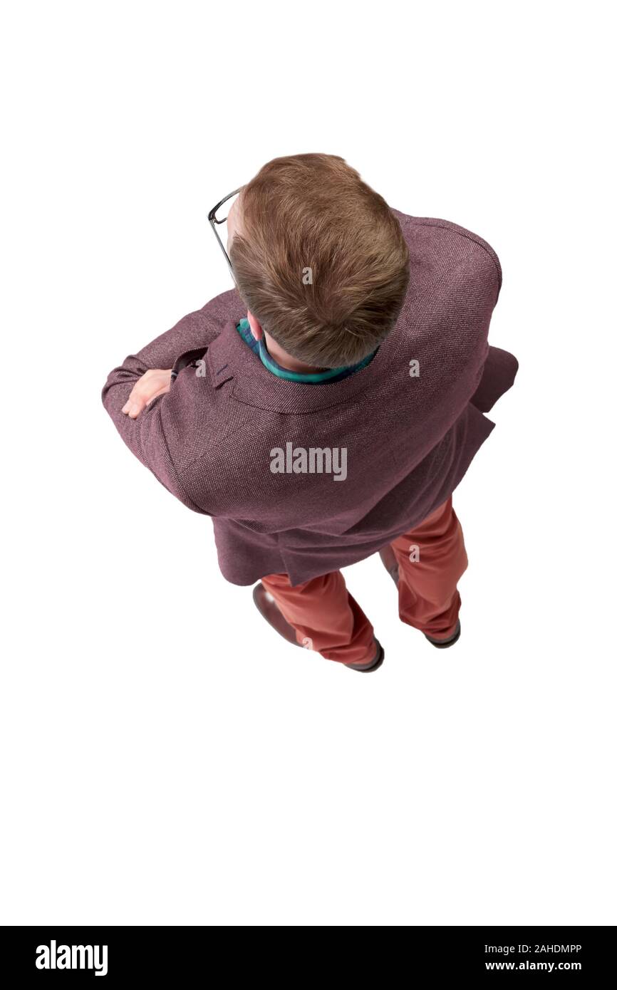 top view. confident young man looking forward Stock Photo - Alamy