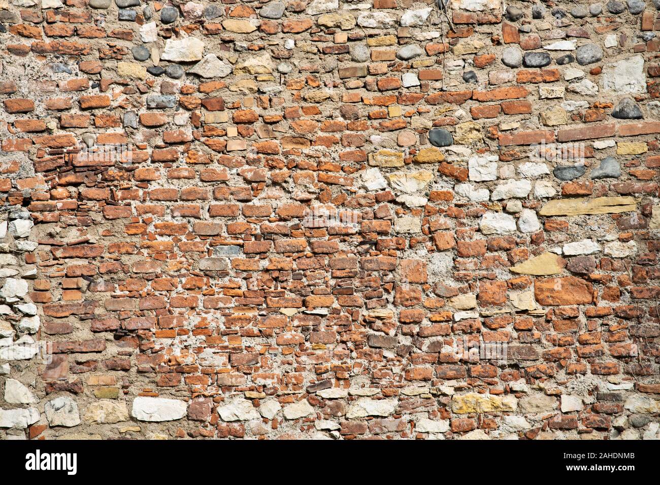 Medieval brick wall background from building exterior Stock Photo - Alamy
