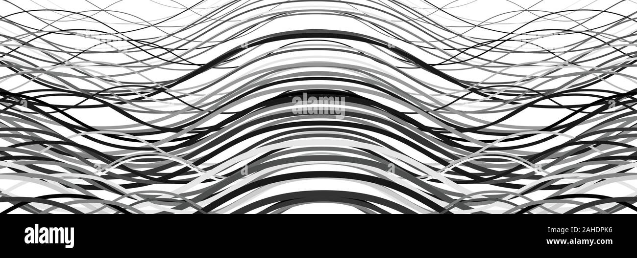 Random wavy, zig-zag lines abstract art texture, background. Sinuous ...