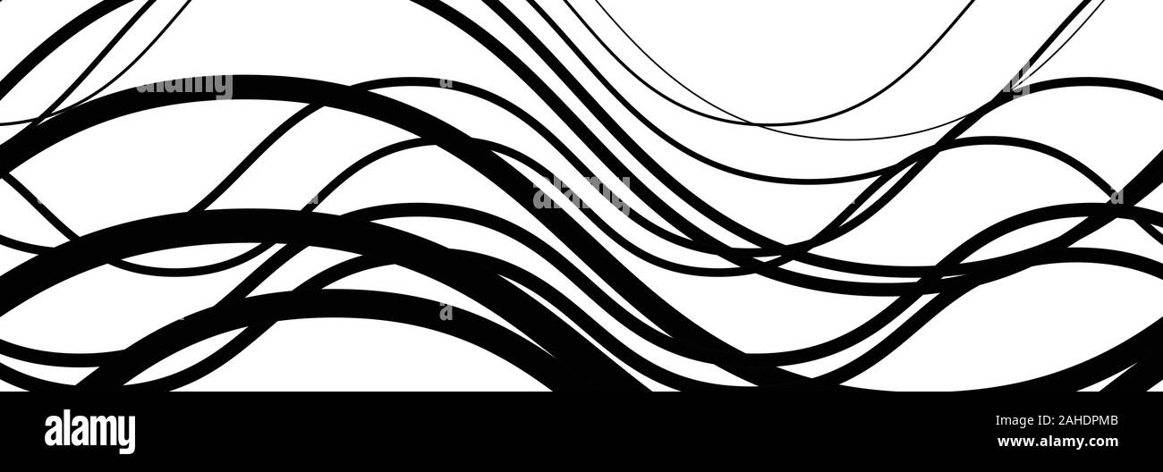 Random wavy, zig-zag lines abstract art texture, background. Sinuous ...